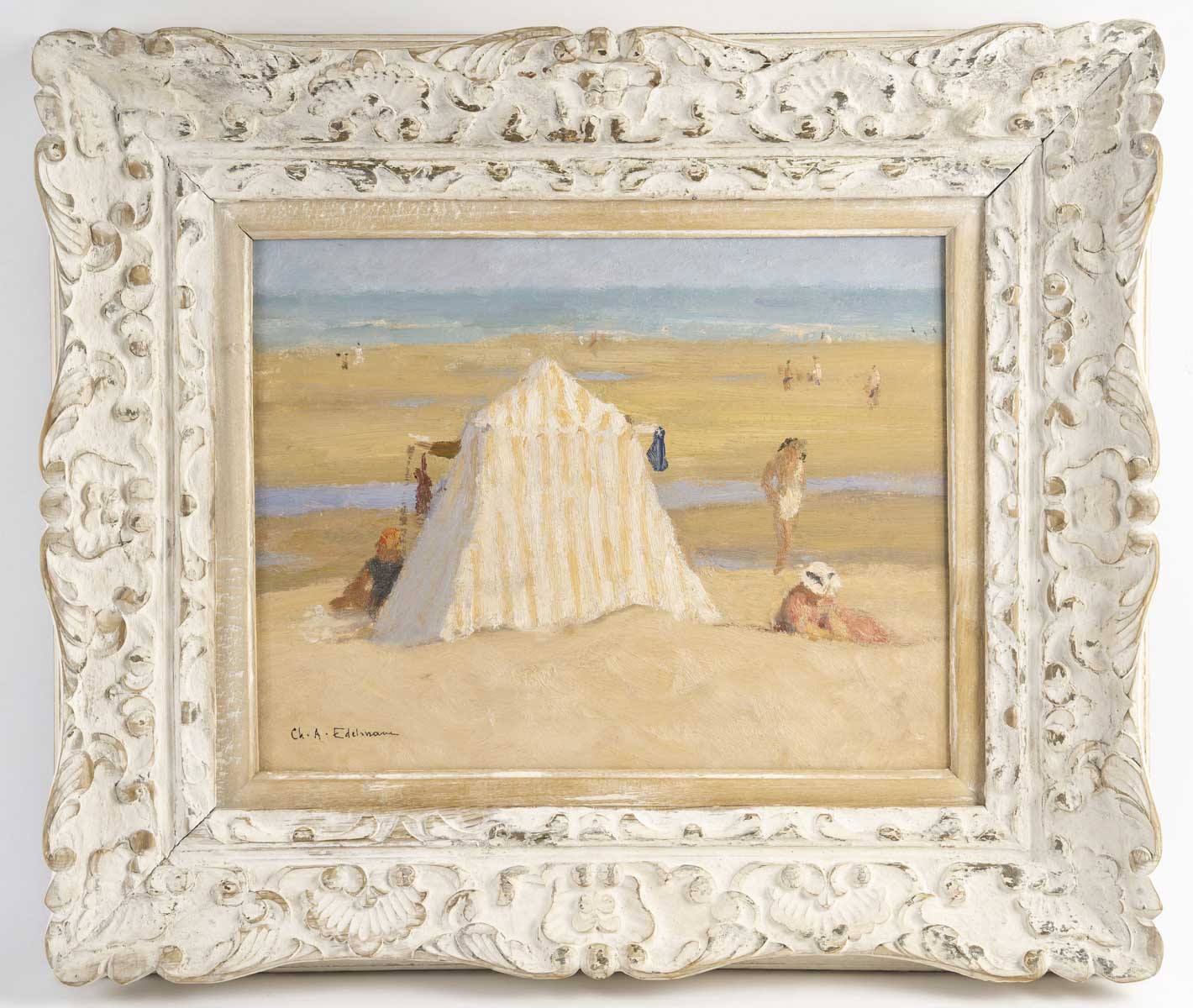 Beach scene, Charles Auguste Edelmann, Ballesteros Gallery